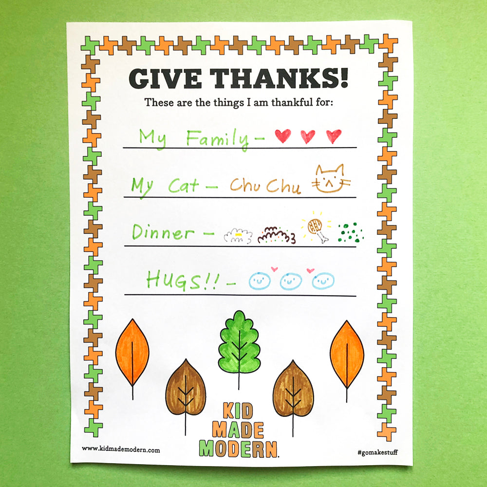 Give Thanks Free Printable – Kid Made Modern