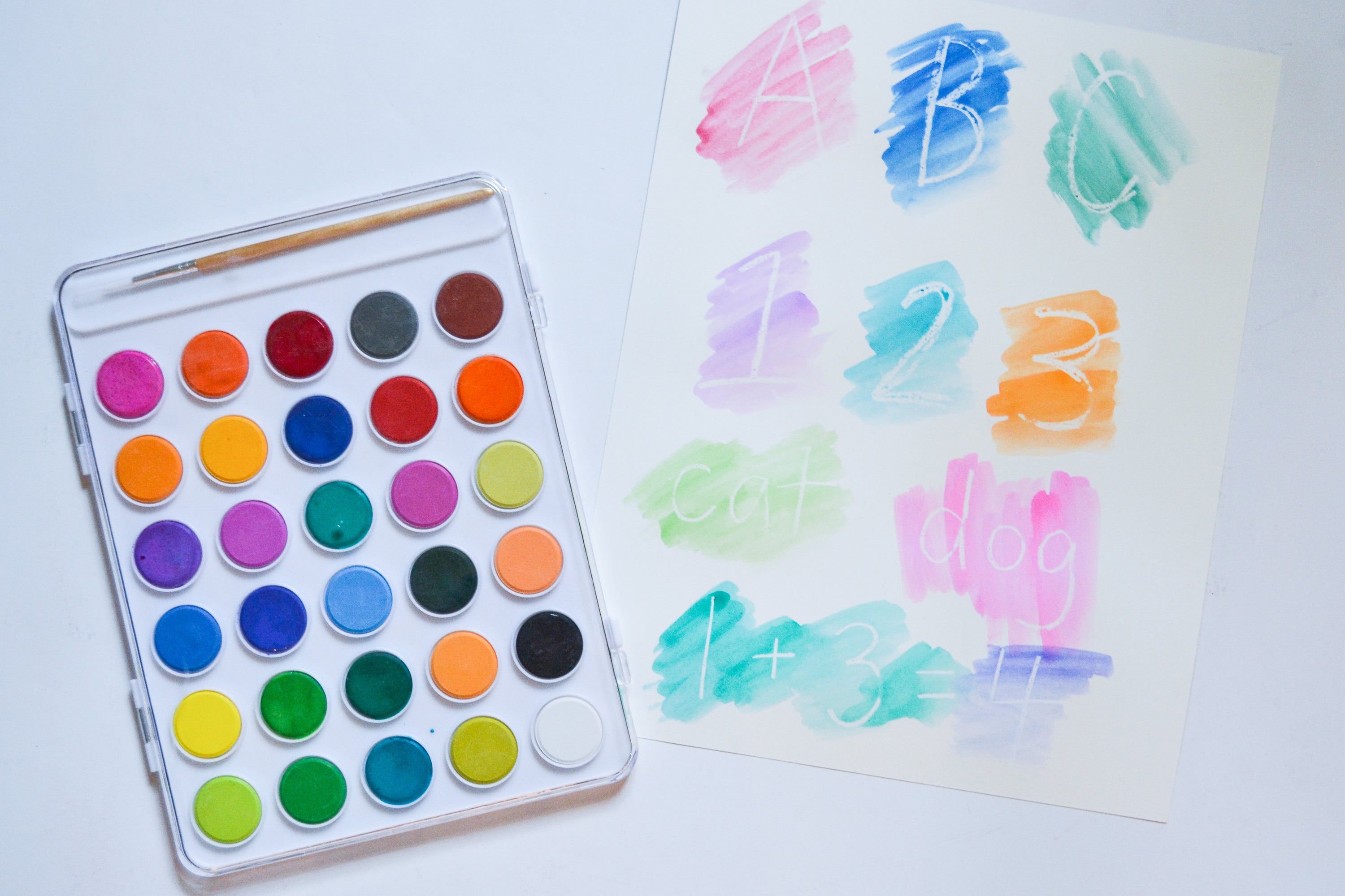 Magic Watercolor Letters and Numbers Activity – Kid Made Modern