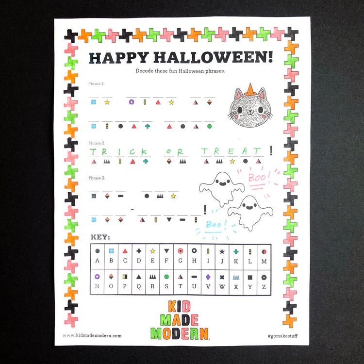 Free Halloween Decoder Activity Page – Kid Made Modern
