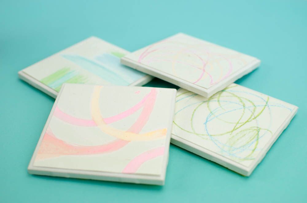 Kid's Art Coaster DIY – Kid Made Modern